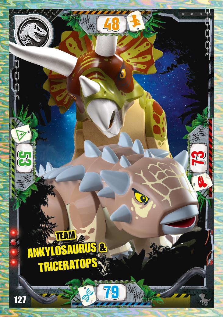 Nummer 127 I Team Ankylosaurus & Triceratops I Lego Jurassic World Tcg 