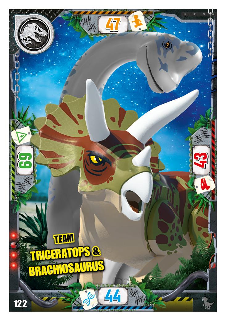Nummer 122 I Team Triceratops & Brachiosaurus I Lego Jurassic World Tcg