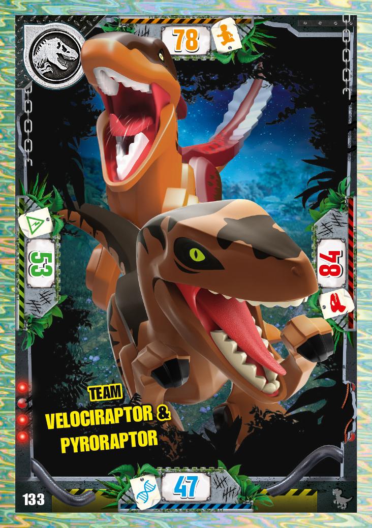 Nummer 133 I Team Velociraptor & Pyroraptor I Lego Jurassic World Tcg 3 