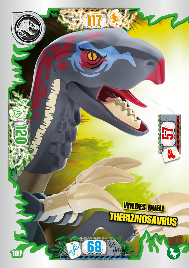 Nummer 107 I Wildes Duell Therizinosaurus I Lego Jurassic World Tcg 3